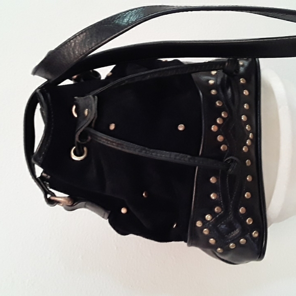 L. J. Simone New York | Bags | 9s Vtg Suede Leather Bucket Crossbody ...
